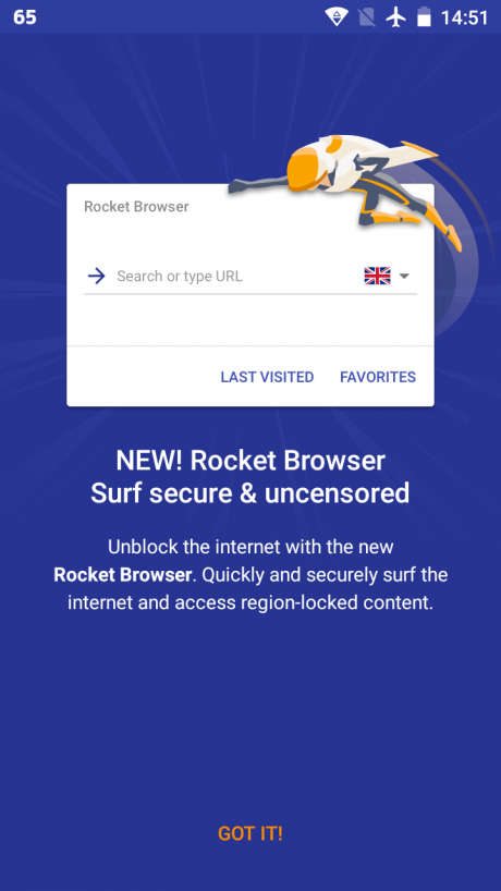 Rocket VPN introduce Rocket Browser e altre novità