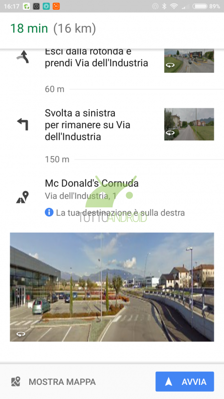 Google Maps mostra ora le immagini di Street View nelle indicazioni ...