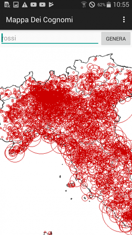 Mappa Dei Cognomi mostra la distribuzione geografica dei cognomi in Italia