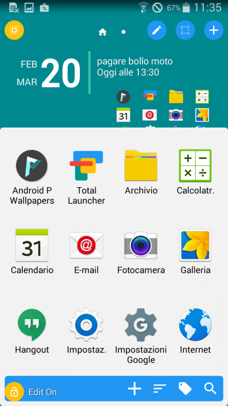 Total Launcher permette una personalizzazione avanzata dell'interfaccia ...