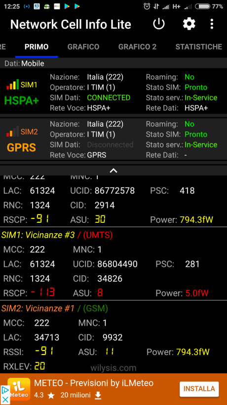 Network Cell Info Lite permette di monitorare la rete cellulare in modo dettagliato