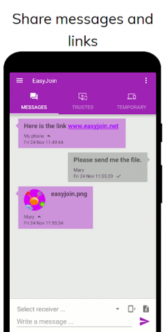 EasyJoin Pro permette di trasferire file e cartelle al PC e altri dispositivi via Wi-Fi privato