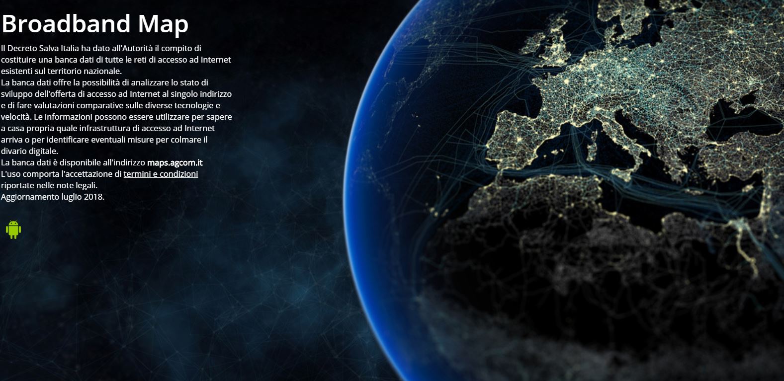 La Broadband Map dell'AGCOM si aggiorna con diverse novità