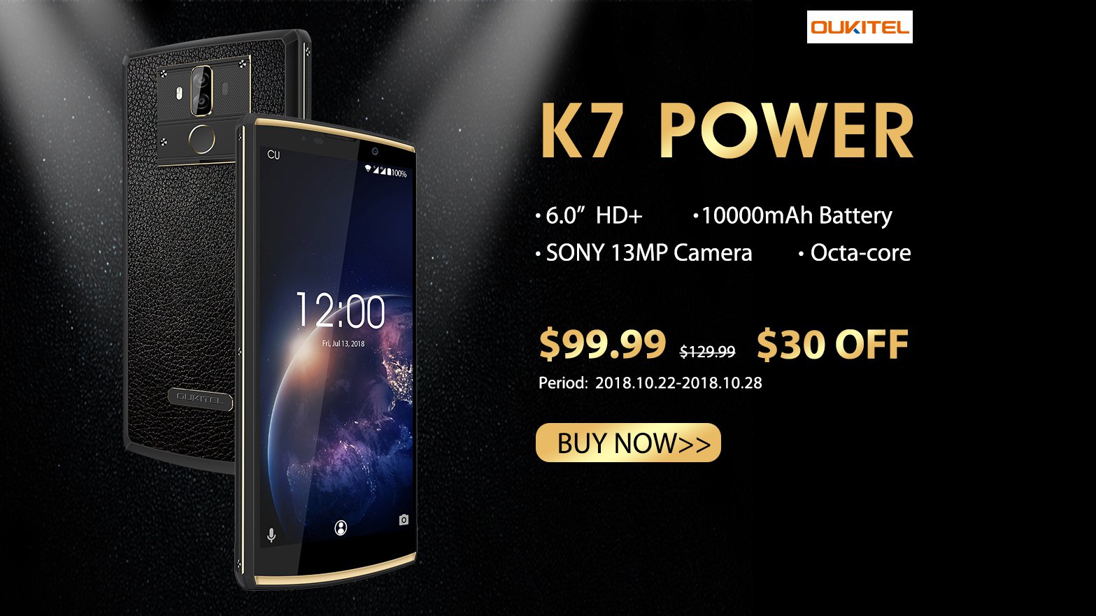 OUKITEL K7 Power è in vendita a meno di 90 euro fino al 28 ottobre