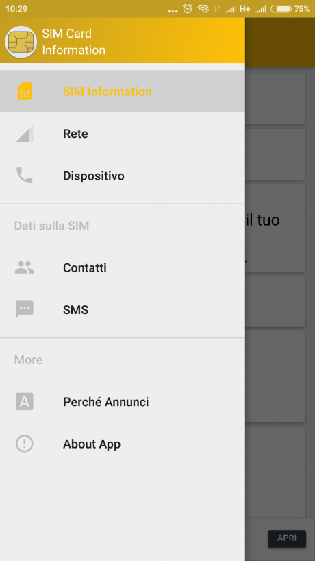 SIM Card Info visualizza i dati delle SIM, lo stato della rete e le ...