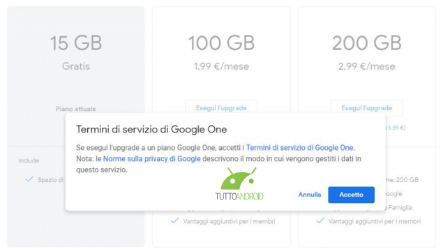 Google One: download APK, novità e smartphone supportati