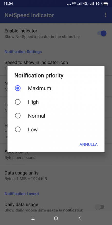 NetSpeed Indicator mostra la velocità della connessione internet nella barra di stato