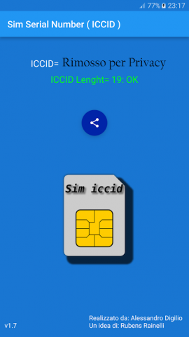Sim Serial Number permette di leggere il codice ICCD delle SIM ...