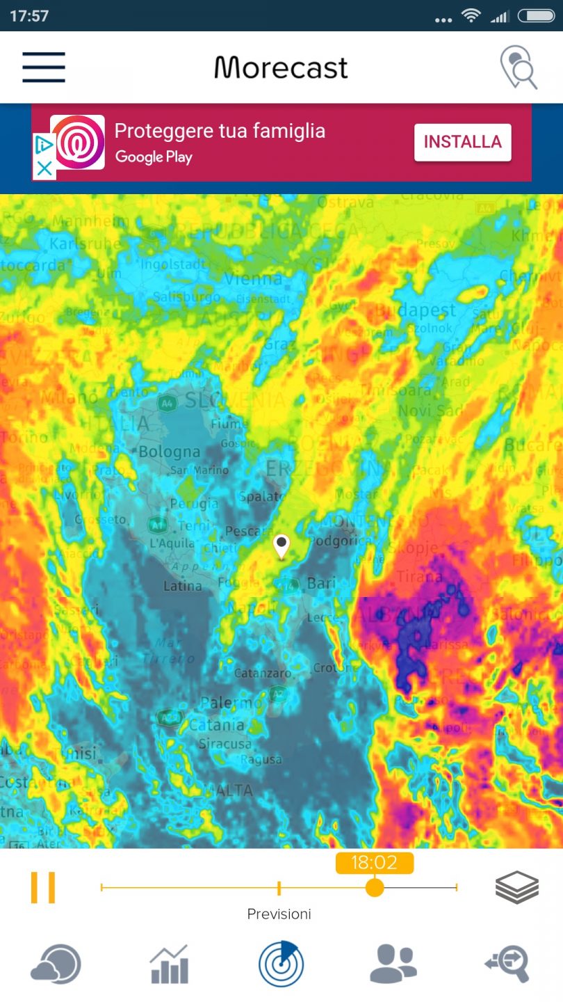 Morecast offre previsioni meteo dettagliate con avvisi per condizioni ...