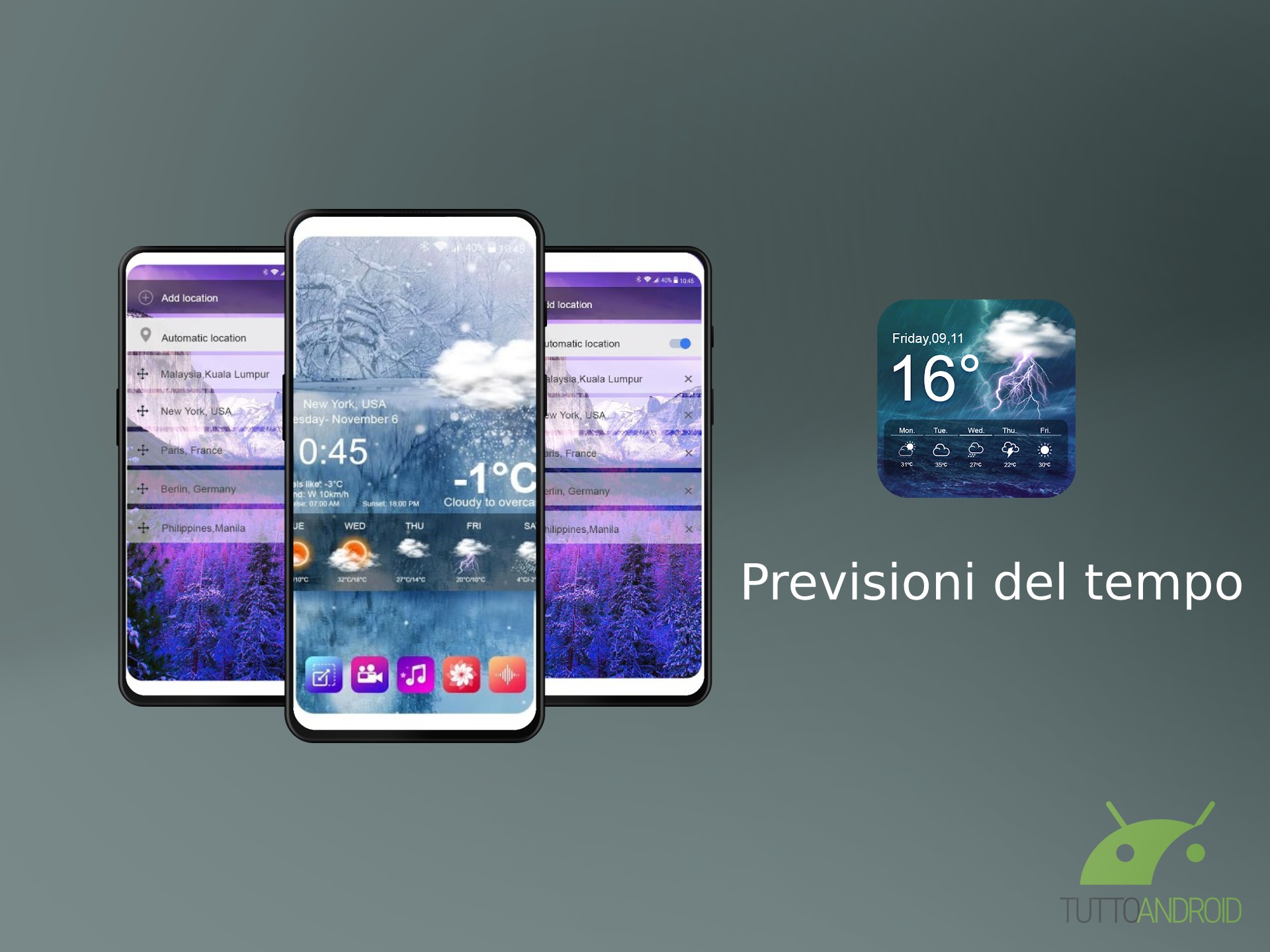 L'app Previsioni del tempo fornisce informazioni meteorologiche ...