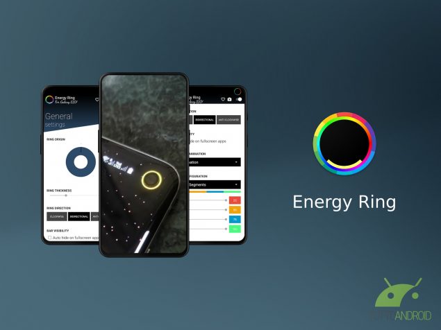 Energy Ring mostra la carica della batteria dei Samsung Galaxy S10 con ...