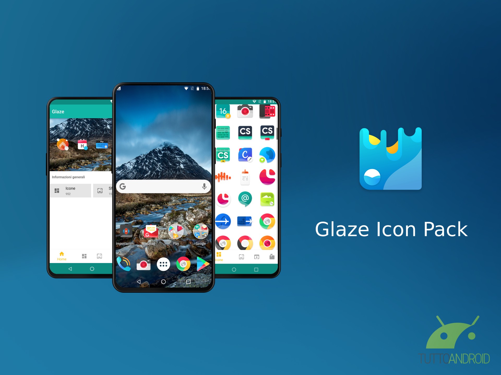 Glaze Icon Pack offre un migliaio di icone dal design moderno con ...