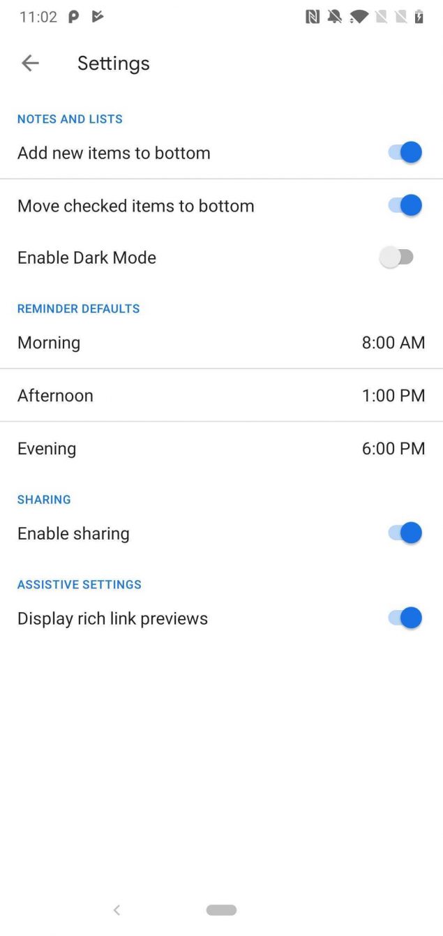 Google sta introducendo la modalità scura nell'app Note di Keep