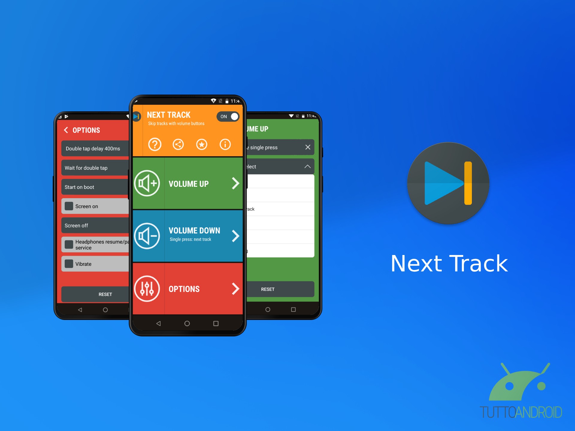 Next Track permette di saltare i brani e interrompere la musica ...