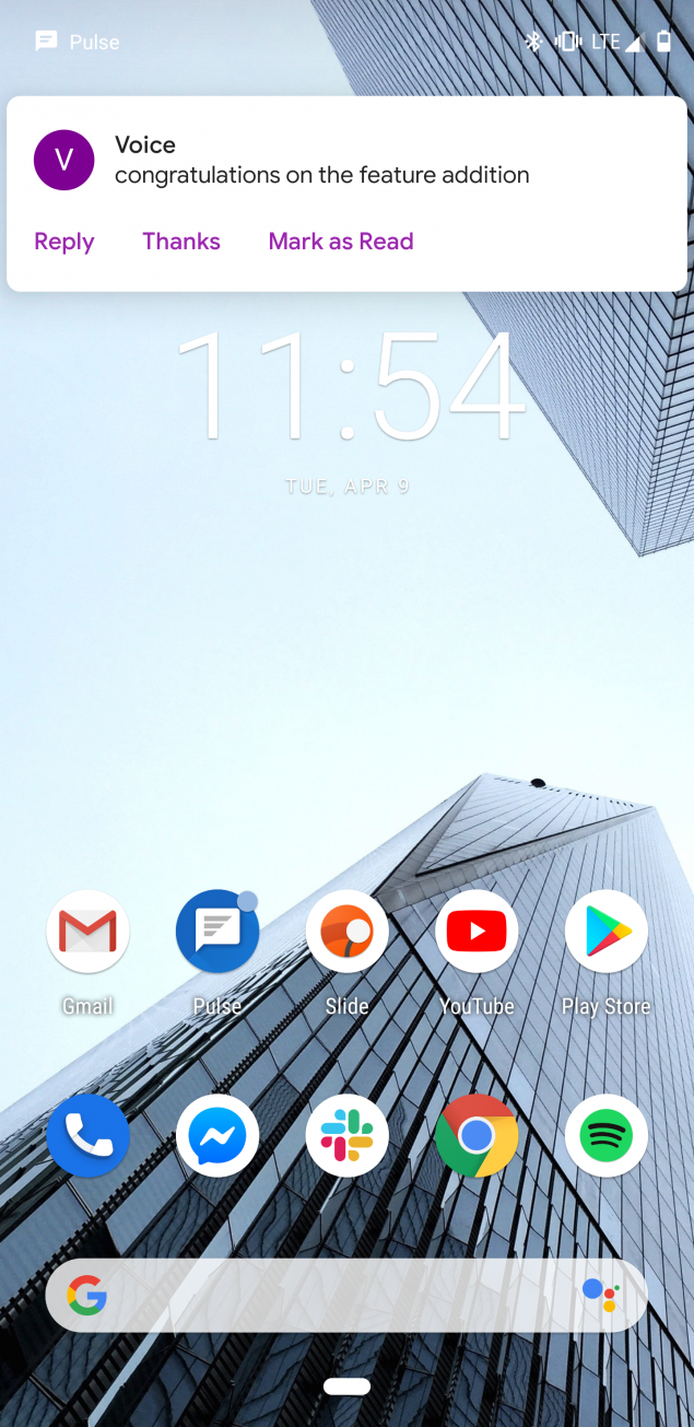 Pulse SMS v4.8 beta aggiunge il supporto alle risposte intelligenti