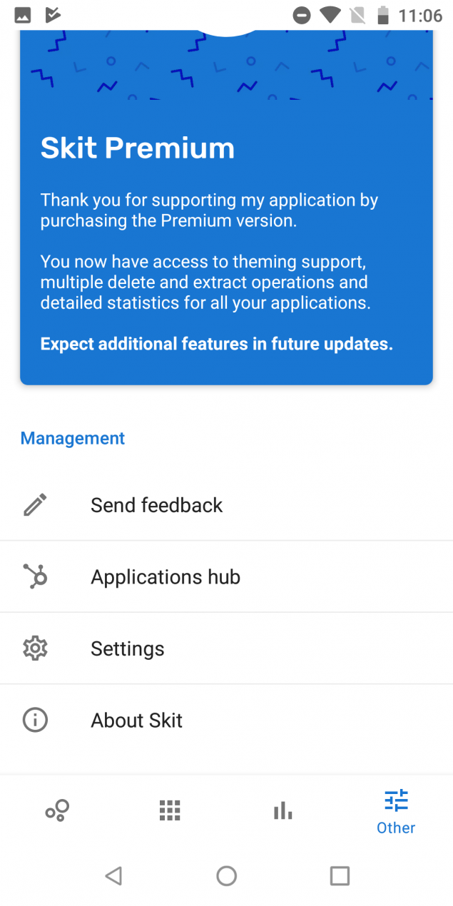 Skit Premium è un gestore di app che fornisce numerosi dettagli su ...