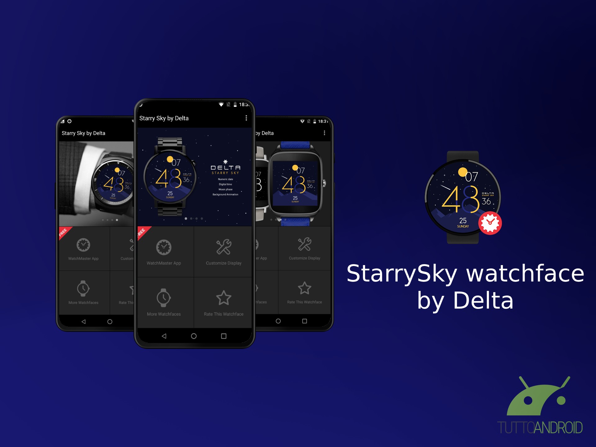 StarrySky watchface by Delta è un quadrante animato con un paesaggio ...