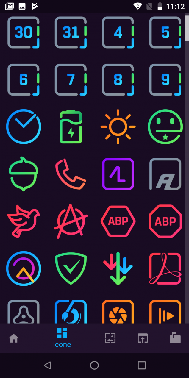 LineX Icon Pack offre oltre 2850 icone lineari in stile neon e 200 sfondi