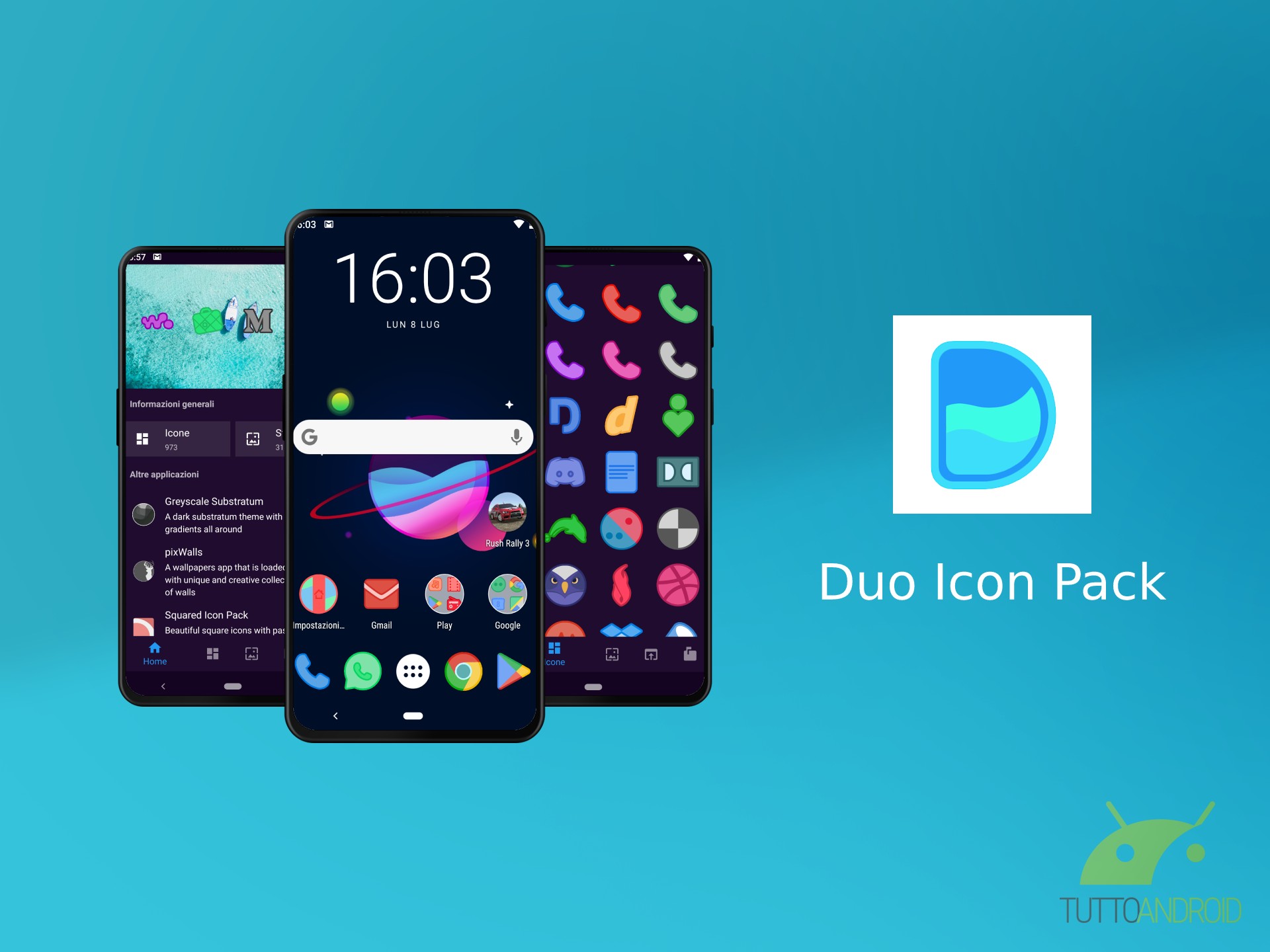Duo Icon Pack mette a disposizione un migliaio di icone realizzate a ...