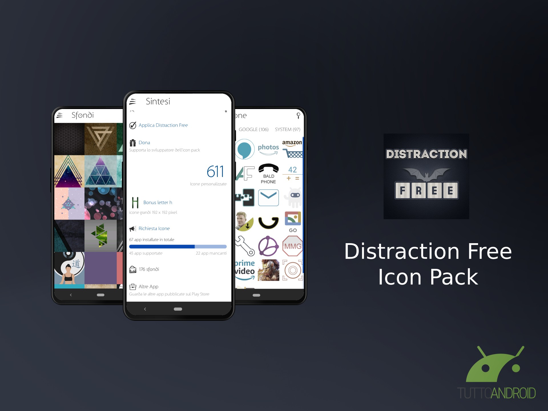 Distraction Free Icon Pack include centinaia di icone essenziali dai ...