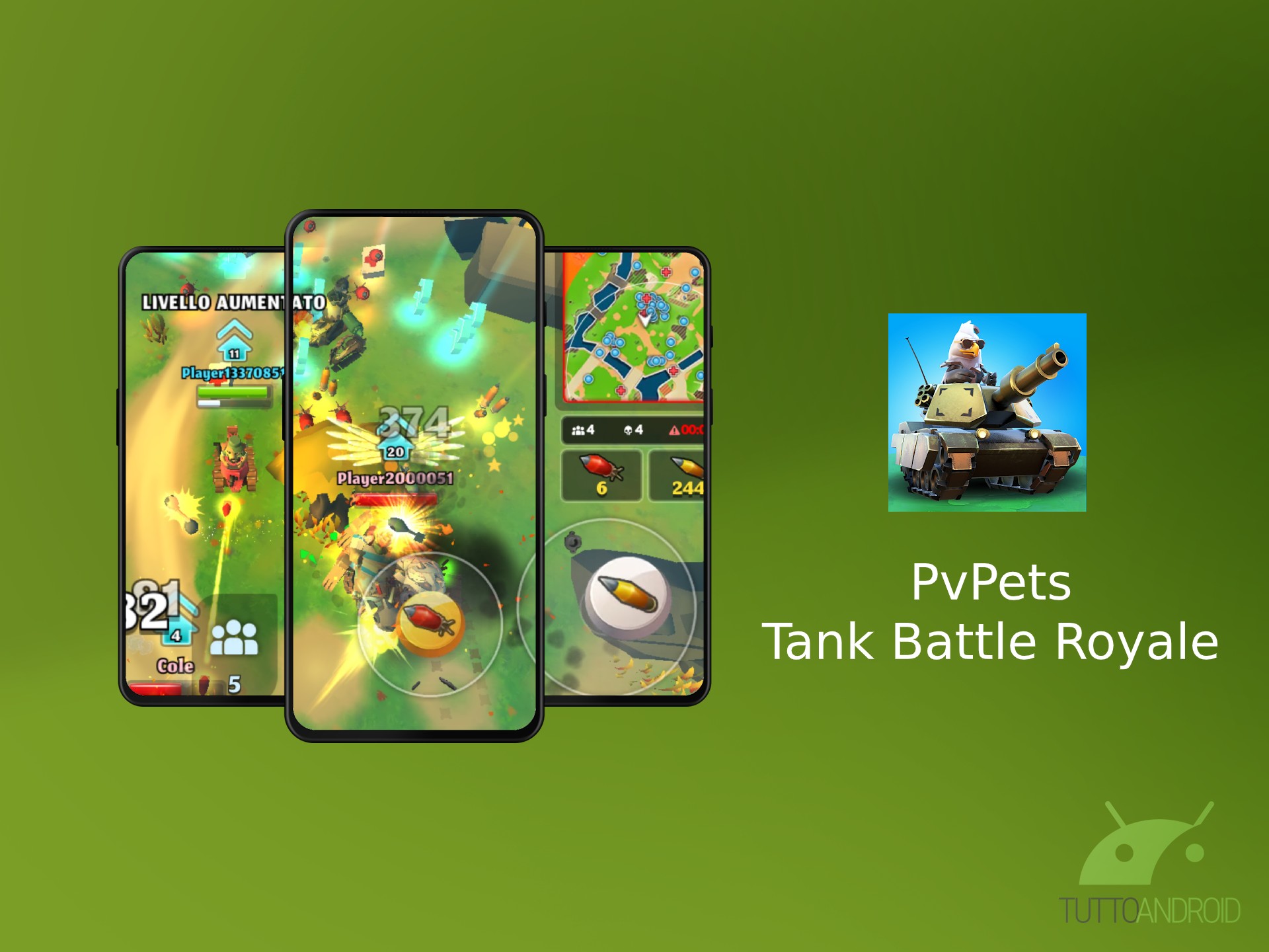 PvPets è un divertente battle royale tra carri armati pilotati da ...