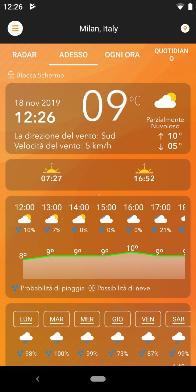 Weather Radar dà previsioni meteo dettagliate con avvisi e radar in ...