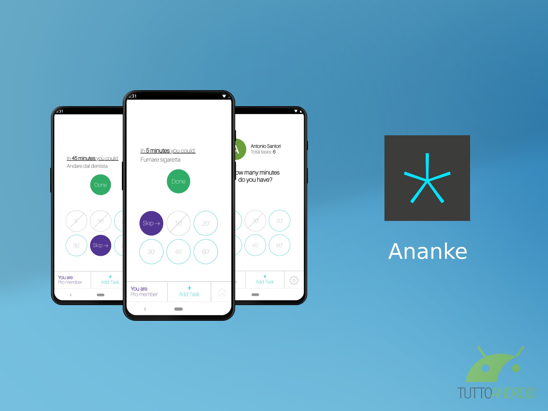 Ananke permette di completare le cose da fare in base al tempo a ...