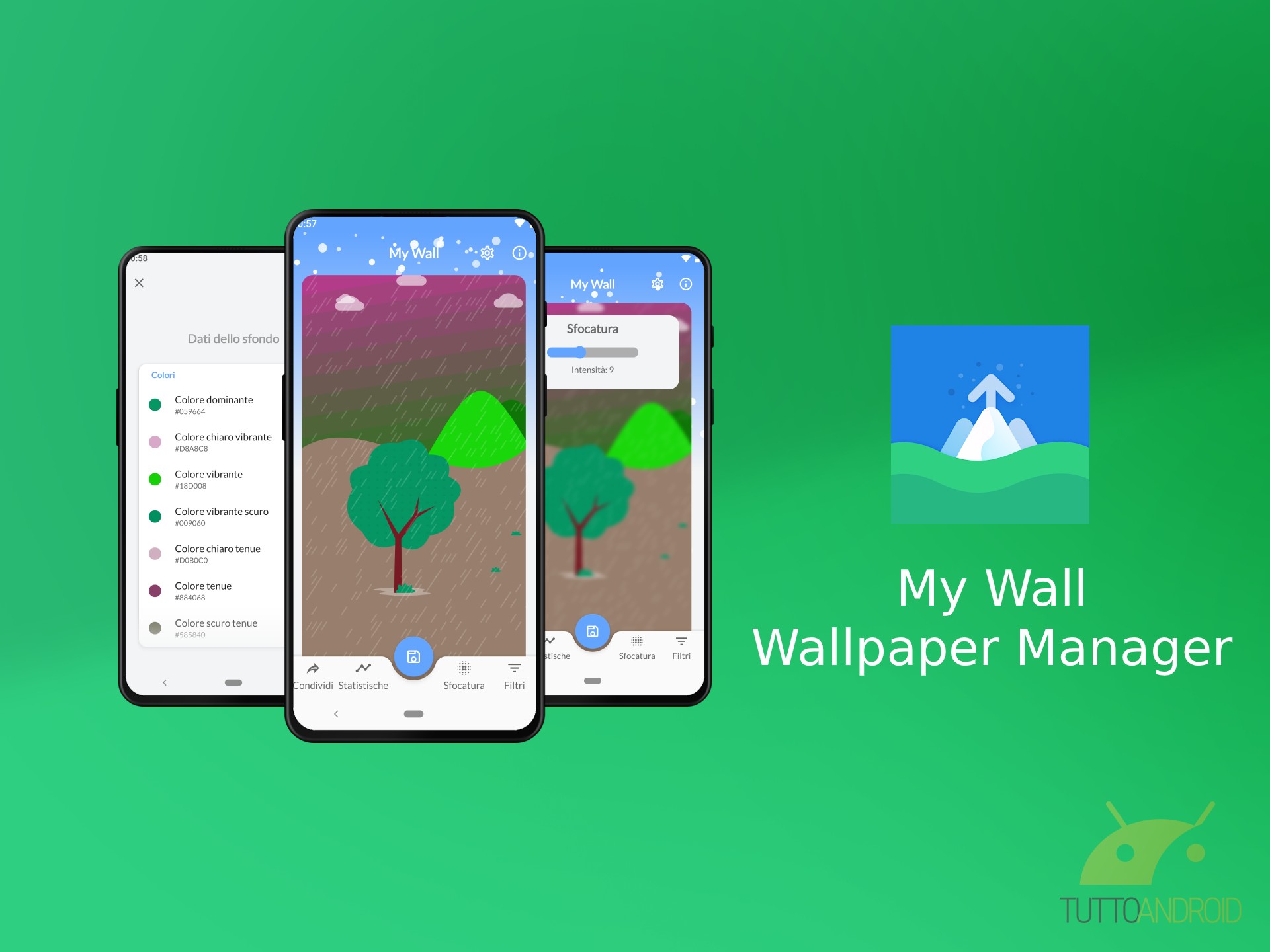 My Wall permette di estrarre i colori degli sfondi, applicare filtri e ...