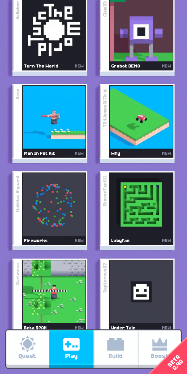 Fancade offre tantissimi giochi arcade e vi permette di creare il vostro