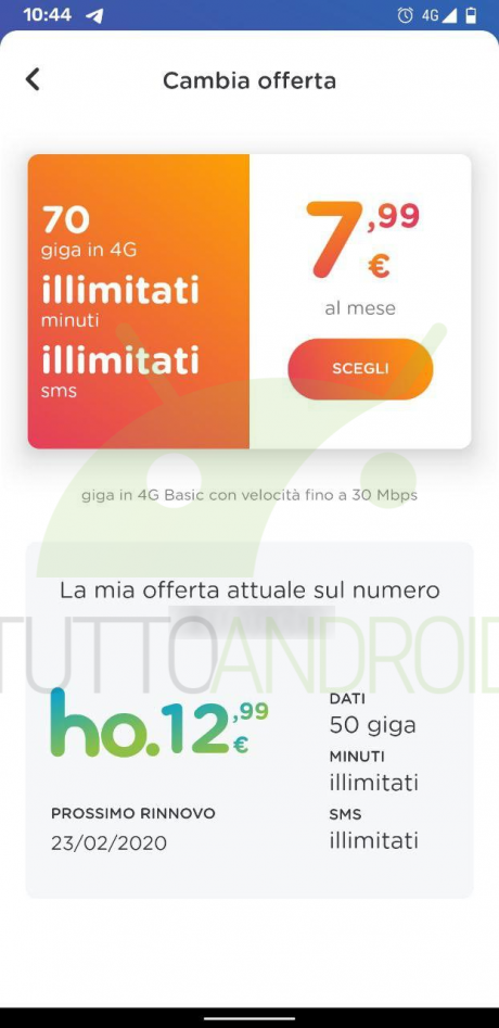 ho. Mobile sta proponendo delle offerte esclusive ad alcuni già clienti