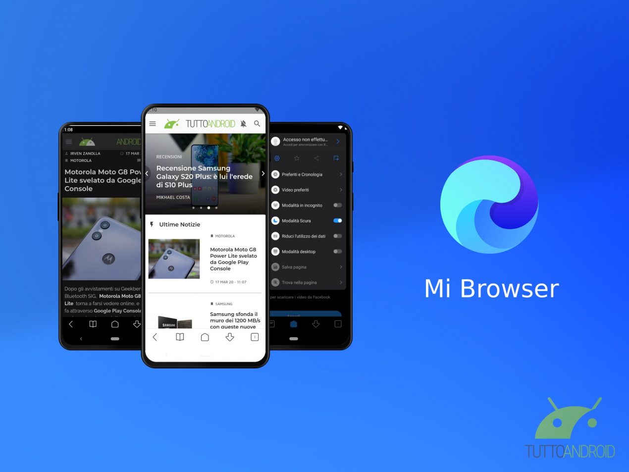 Mi Browser permette una navigazione veloce e sicura
