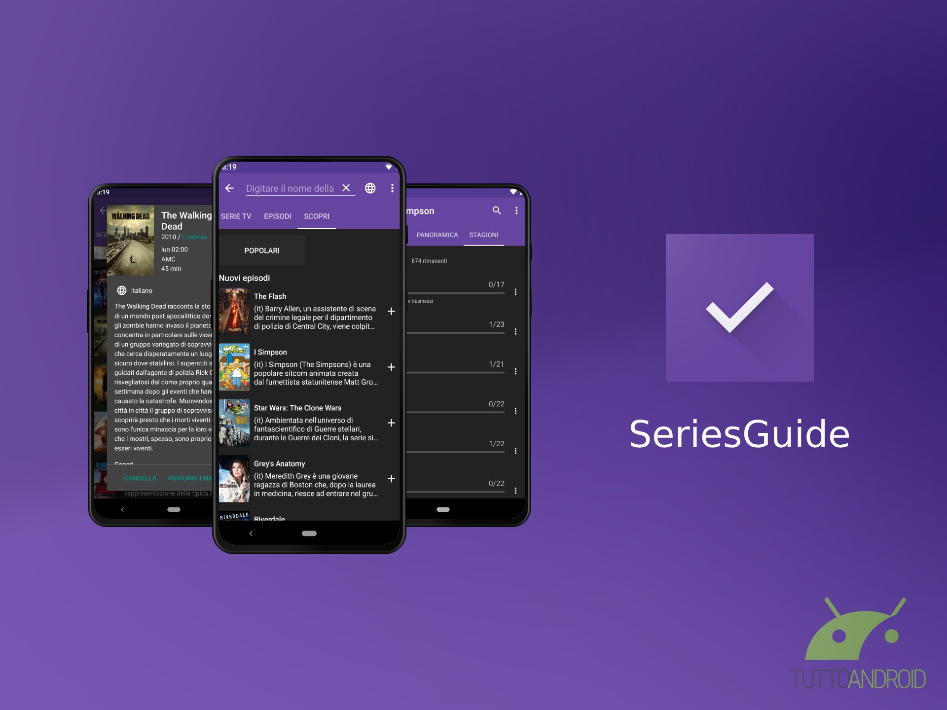 SeriesGuide traccia i progressi di visione di serie TV e film
