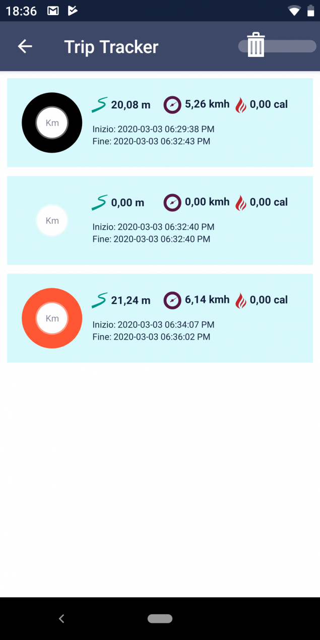 Trip Tracker traccia i percorsi in background riconoscendo l'attività ...