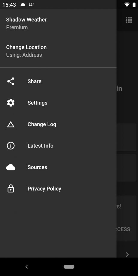 Shadow Weather è un'app meteo integrata con il calendario