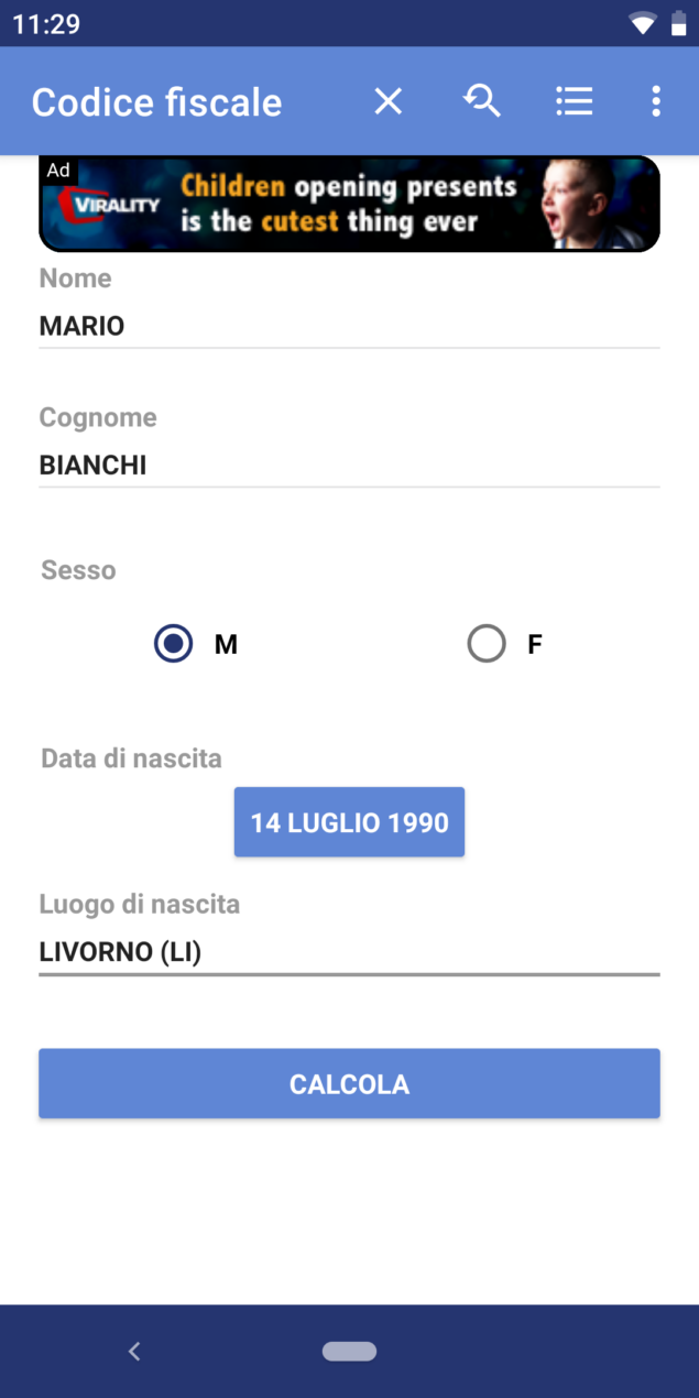 Quest'app calcola e verifica rapidamente il codice fiscale