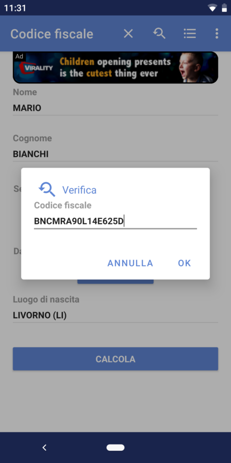 Quest'app calcola e verifica rapidamente il codice fiscale