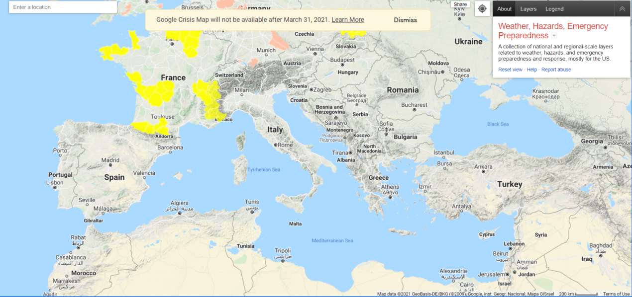 Crisis Maps il prossimo mese chiuderà per sempre