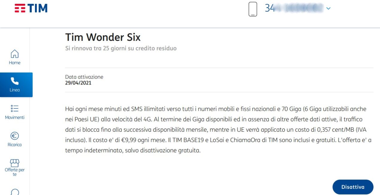Come fare per disattivare una promozione TIM - TuttoAndroid