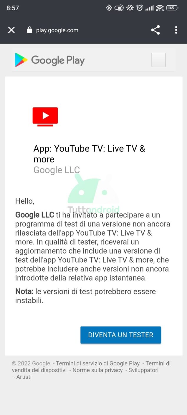 YouTube Music e TV offrono un programma beta sul Google Play Store