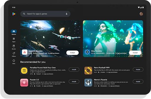 Ecco come sarà il Google Play Store per i tablet dal 2023