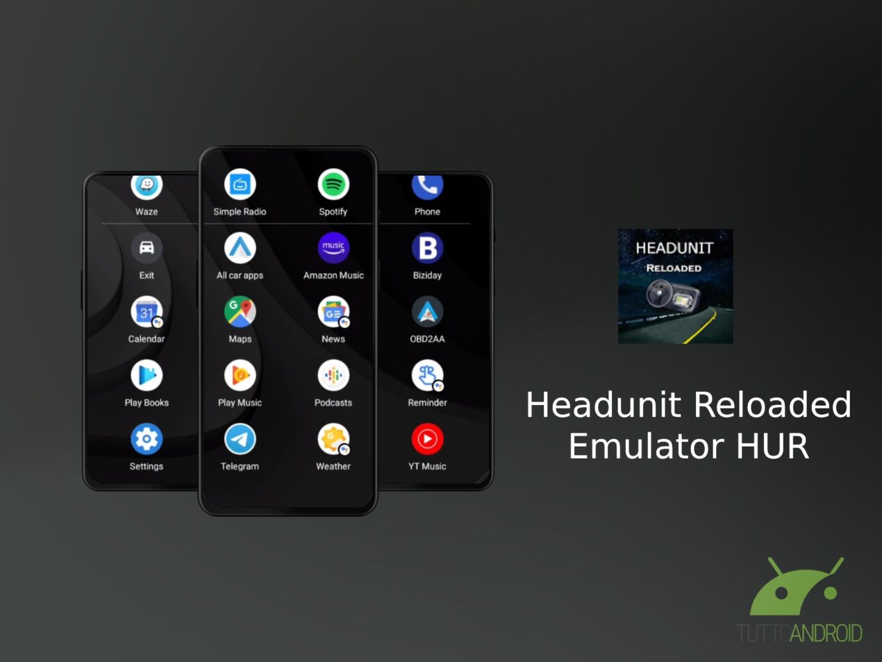 L'app Headunit Reloaded Emulator HUR offre un infotainment con Android Auto