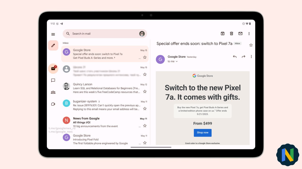 Anche l'app di Gmail sta per migliorare sui tablet Android Anche l'app di Gmail sta per migliorare sui tablet Android
