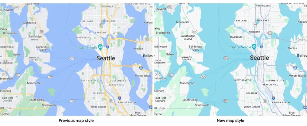 Il nuovo schema di colori di Google Maps disponibile anche su app di ...