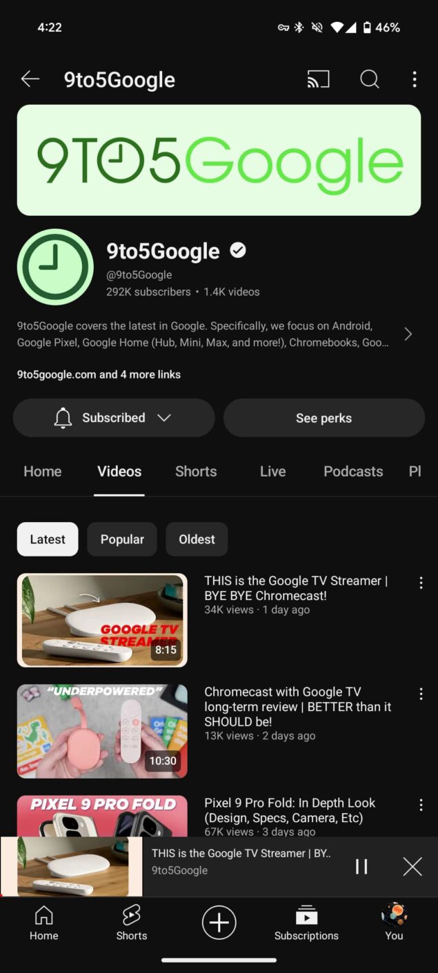 Nell'app di YouTube per Android arriva il nuovo miniplayer con supporto ...