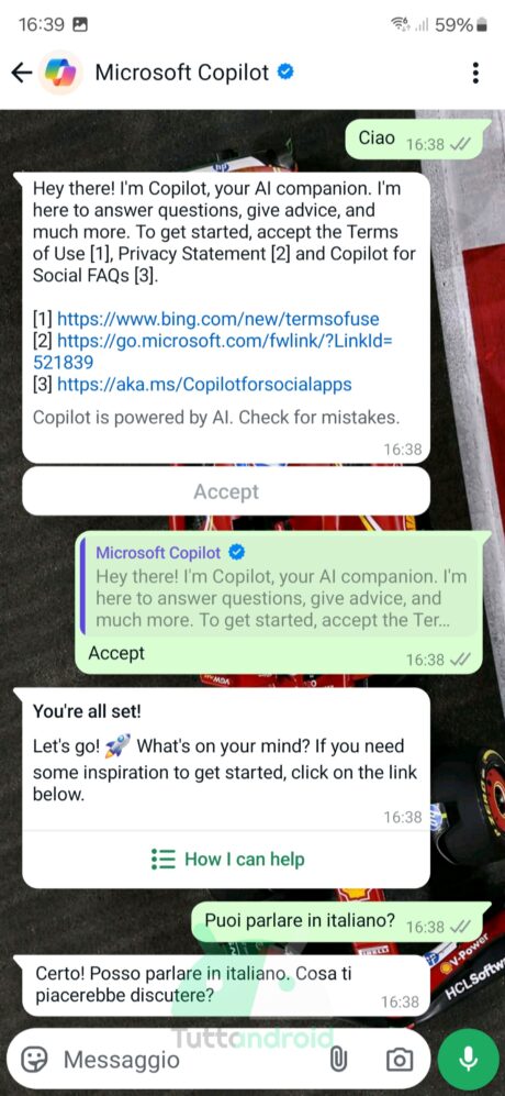 Copilot è disponibile su WhatsApp: ecco come avere l'assistente AI tra le chat