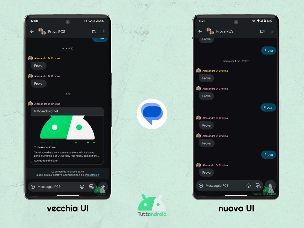 Novità estetica per Google Messaggi; ecco come l’IA migliorerà ...