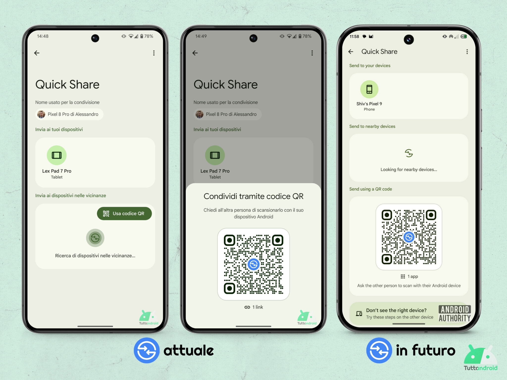 In futuro, Quick Share mostrerà sempre il codice QR per avviare la ...