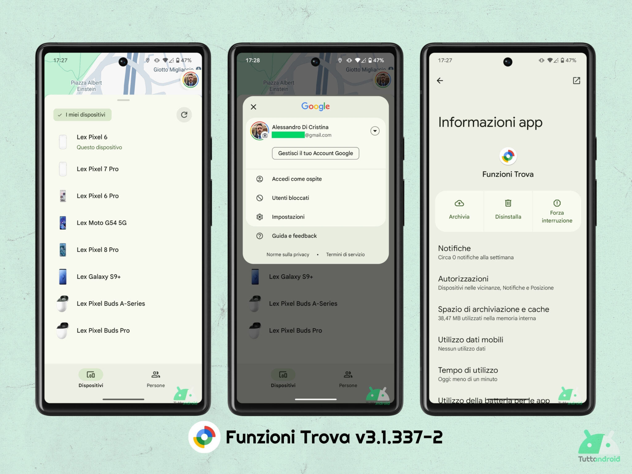 "Funzioni Trova" sostituisce "Trova il mio dispositivo" su Android