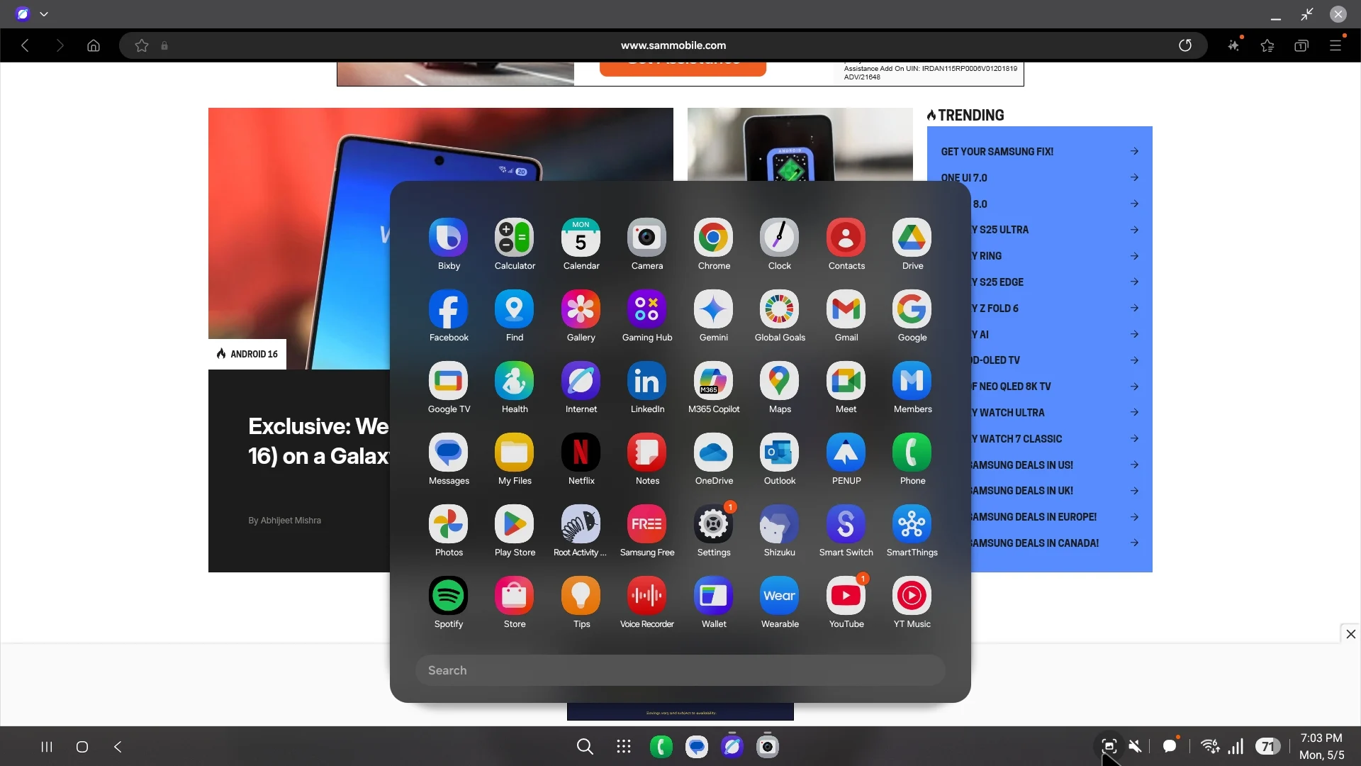 La nuova interfaccia utente Samsung DeX di One UI 8 conferma qualche ...