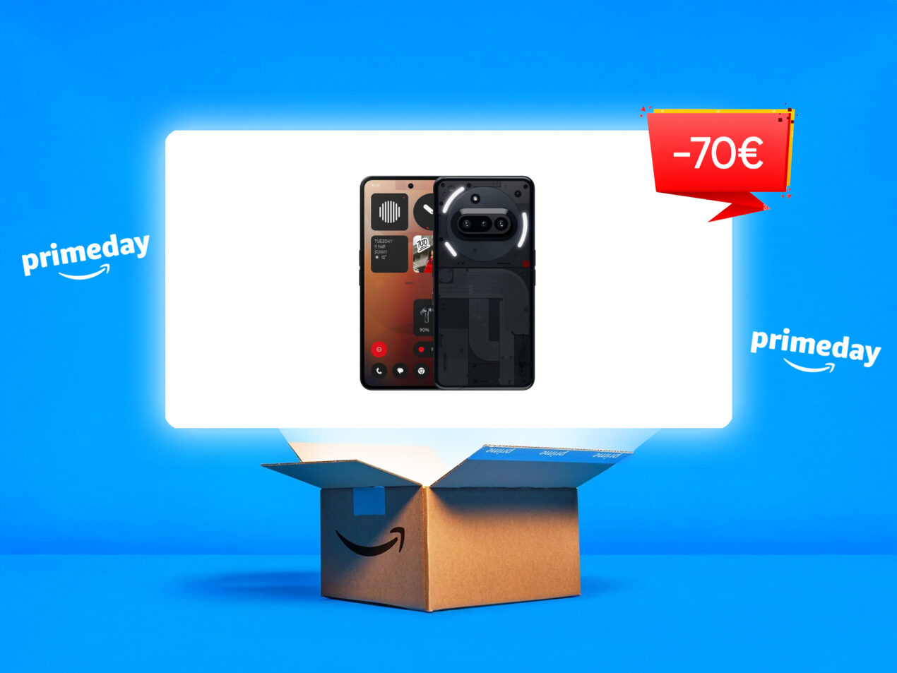 Nothing Phone (3a) in offerta Prime Day: sconto di 70€ sul nuovo smartphone